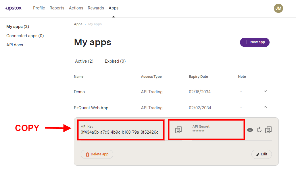 How to connect Upstox Broker with EzwebApp? - EzQuant